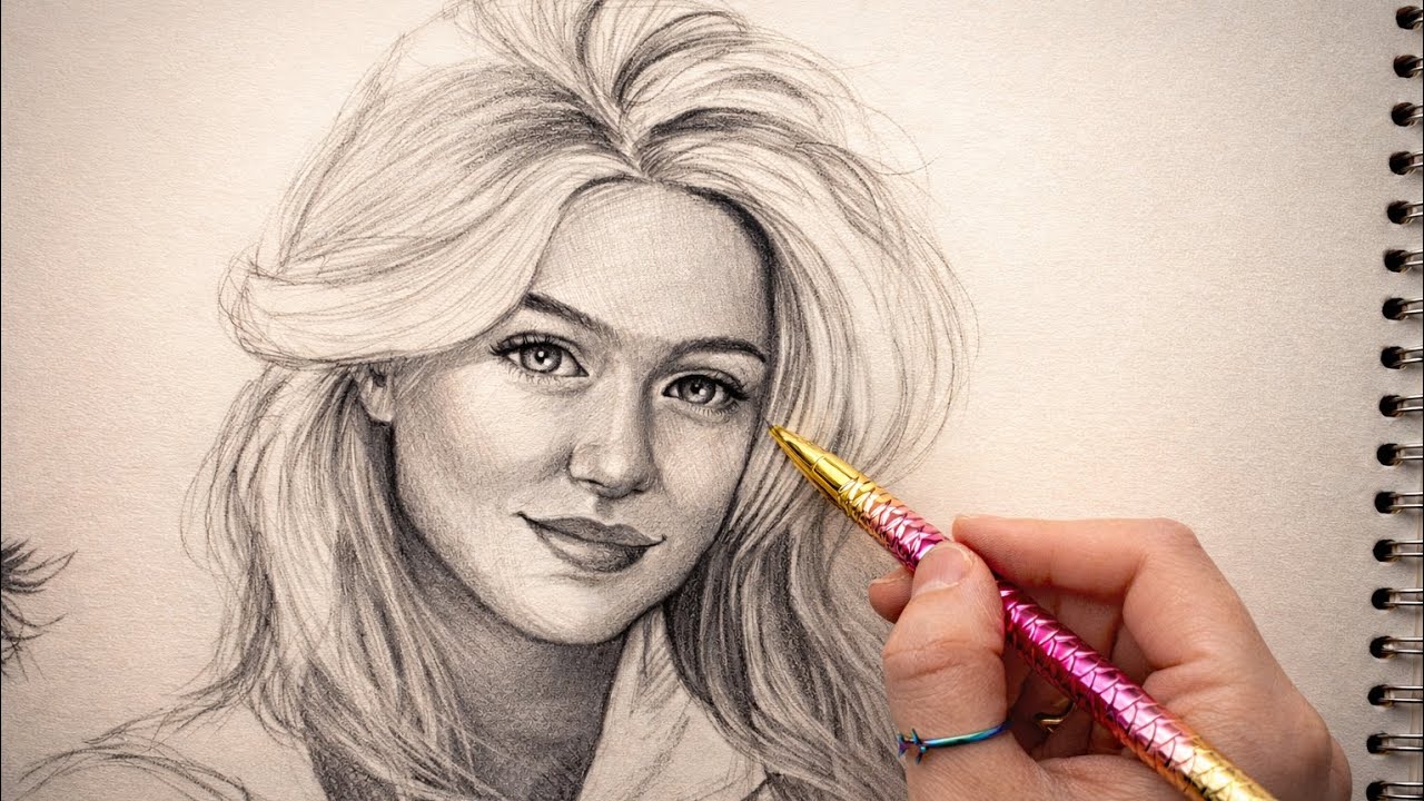How to Draw a Beautiful Blonde Girl – Realistic Portrait Step by Step ...