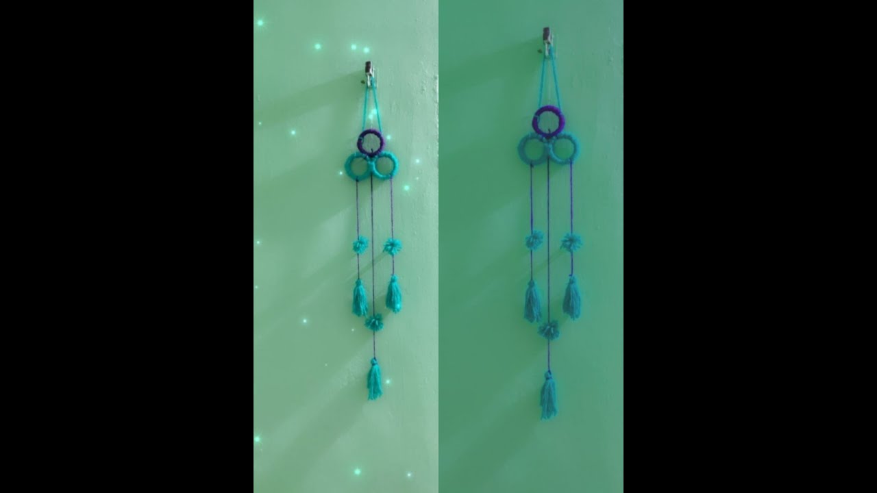 How to make a wall hanging with wool || home decoration || easy wall ...