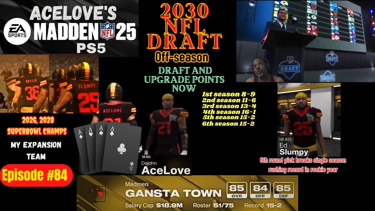 The Ace's 2030 NFL Draft and upgrade points. Madden 25 My expansion ...