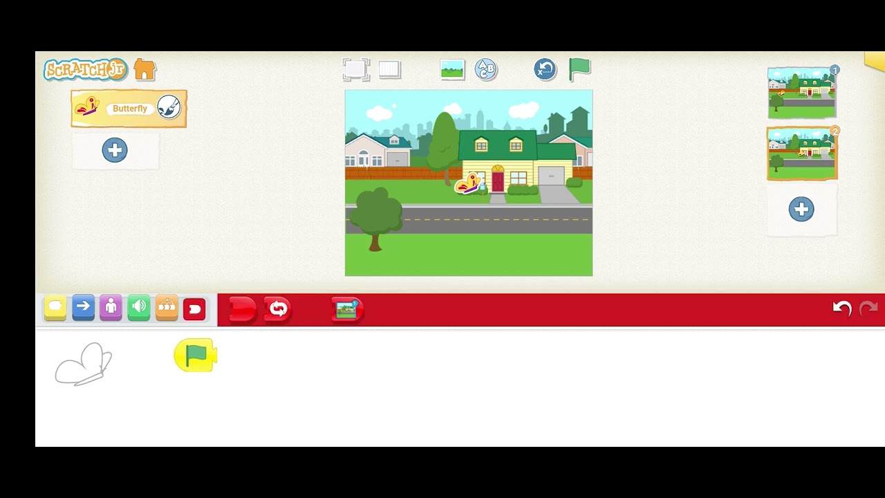 tutorial membuat animasi bergerak di apk scratch jr - YouTube