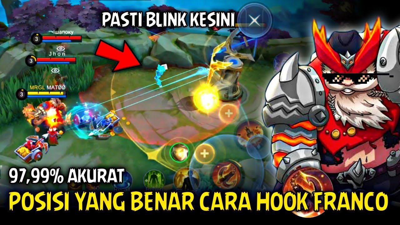 CARA HOOK FRANCO KENA TERUS & BENAR 2023 - GAMEPLAY FRANCO & PENJELASAN SANTUY - Mobile Legends ...