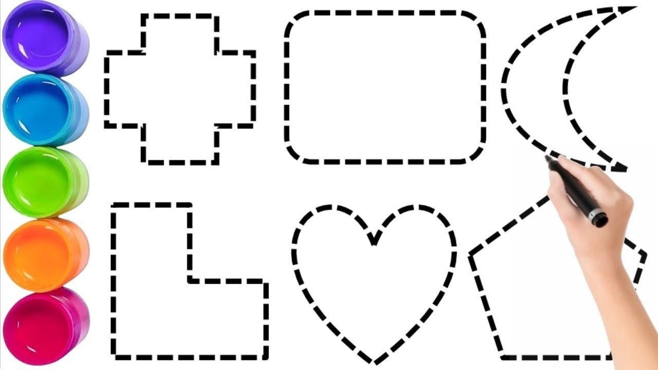 2D Shapes Drawing and Colouring For kids and Toddlers | learn 2d shapes ...