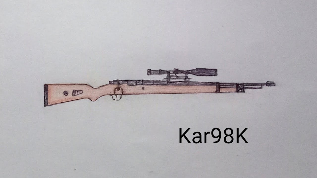 How to Draw a Kar98k Gun - YouTube