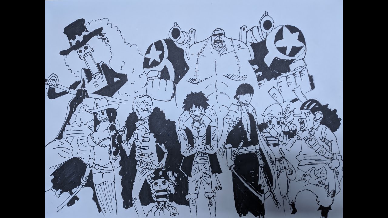 my worst drawing of Luffy's Crew - YouTube