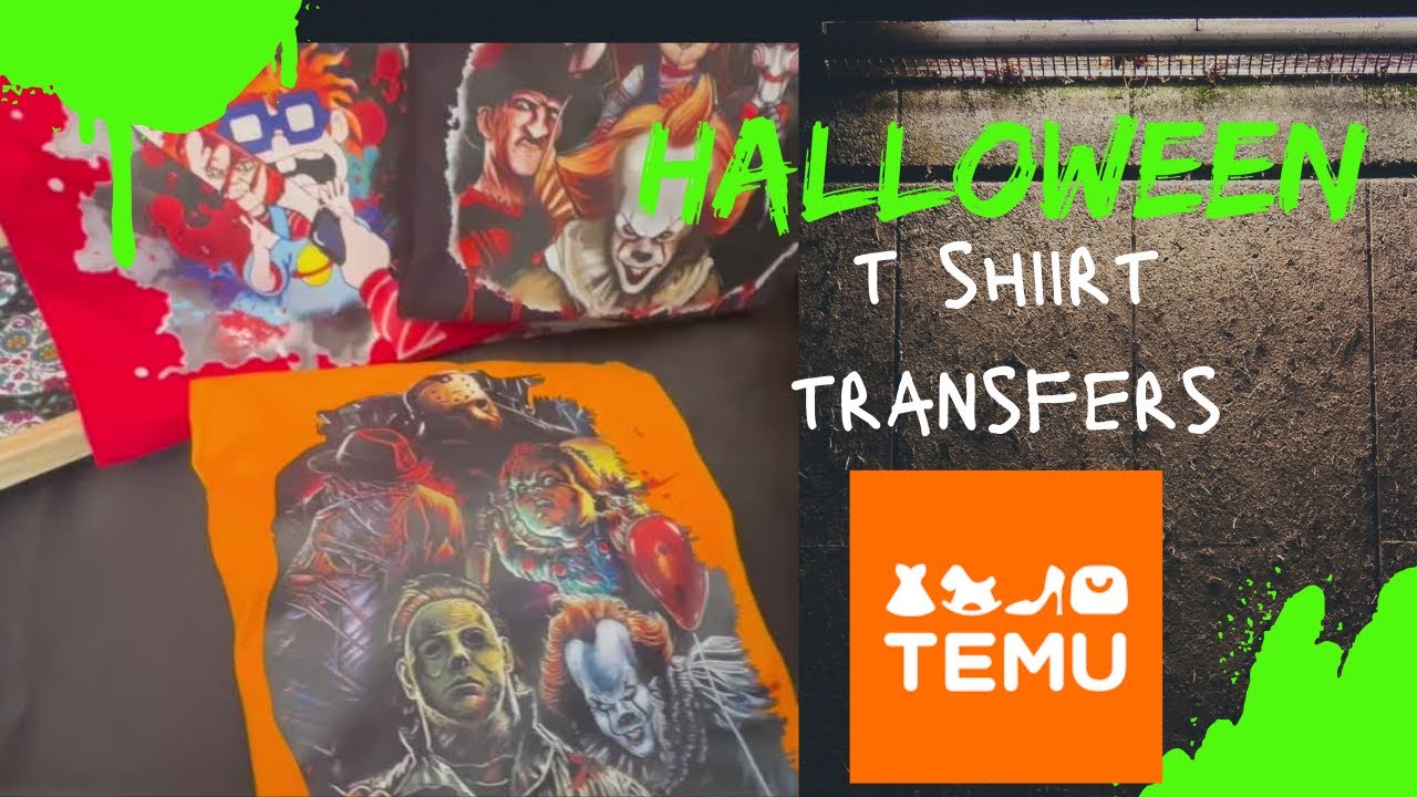VLOGTOBER DAY 15 TEMU HALLOWEEN TSHIRT TRANSFERS - YouTube