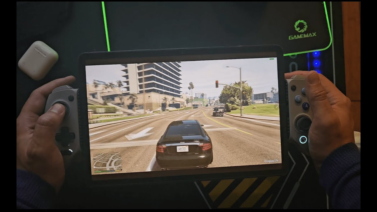 Gamesir g8 type C extented with Samsung Galaxy Tab s7 playing GTA 5 via ...