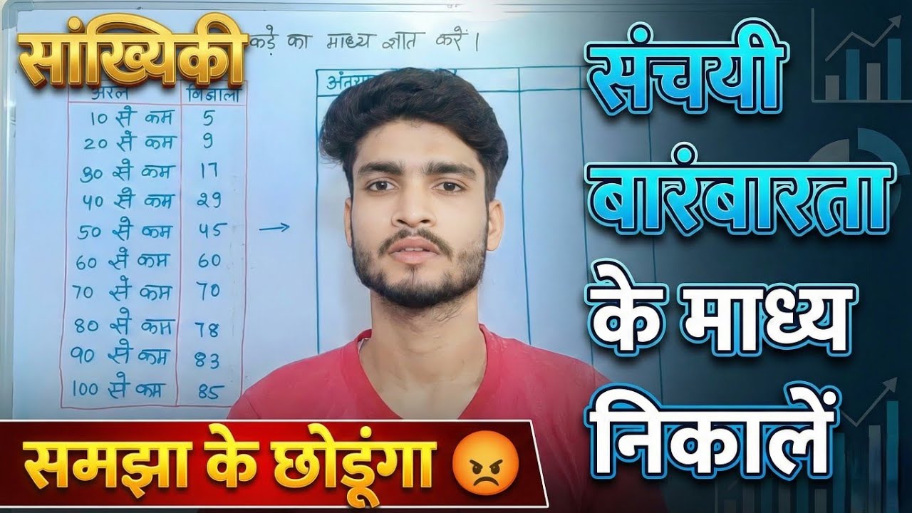 संचयी बारंबारता कैसे निकाला जाता है। संचयी बारंबारता | sanchai ...