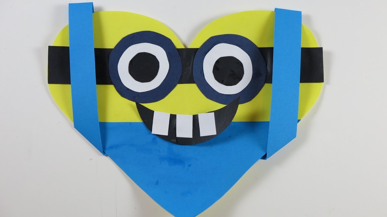 Valentine's Day DIY: Minion Heart Craft for Kids - YouTube