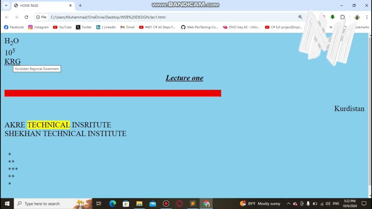 3 Web Design Html 3 Sub Sup Abbr Font Youtube