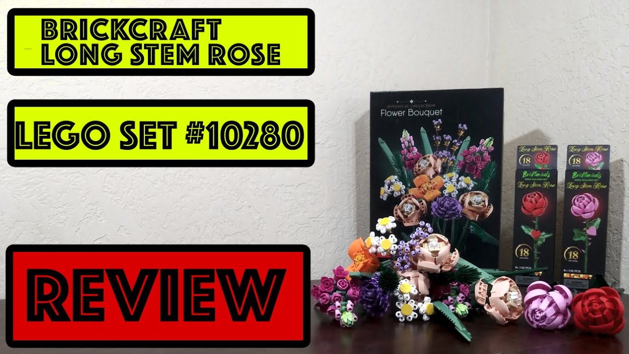 Review - BRICKCRAFT Long Stem Rose - Lego Set#10280 Flower Bouquet - YouTube