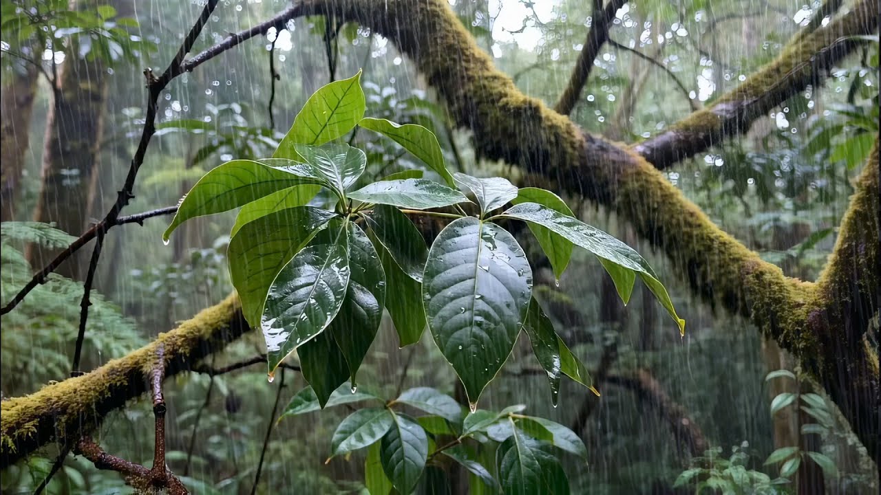 Soothing Sound of Raindrops Falling on Leaves | Peaceful Sounds for ...