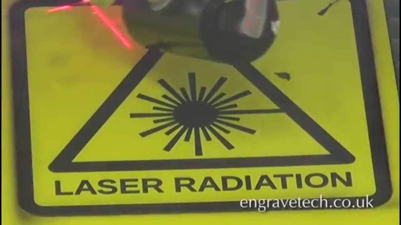 Laser Engraved LASER SAFETY SIGN - 100W CO2 Laser Engraving Machine ...