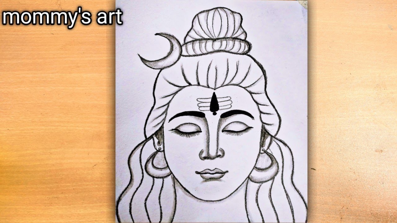 Mahadev Pencil Art | how to draw lord shiva easy | Mahadev drawing ...