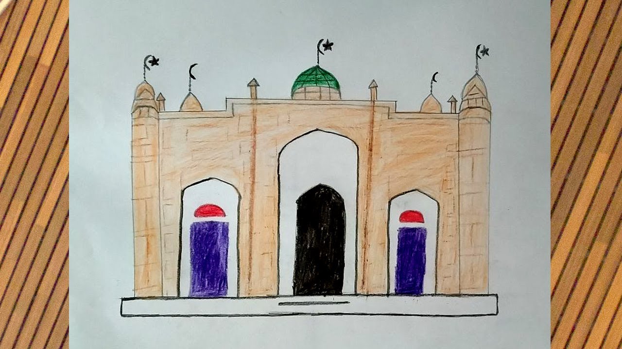 Lalbagh Kella Drawing step by step for beginners tutorial - YouTube