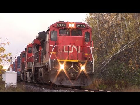 15Th Anniversary Unit Leader! CN Train 305 w/DPU at Berry Mills, NB - YouTube