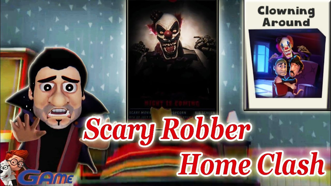 Scary Clown🤡 in House😲 (CLOWNING AROUND) - Scary Robber Home Clash ...