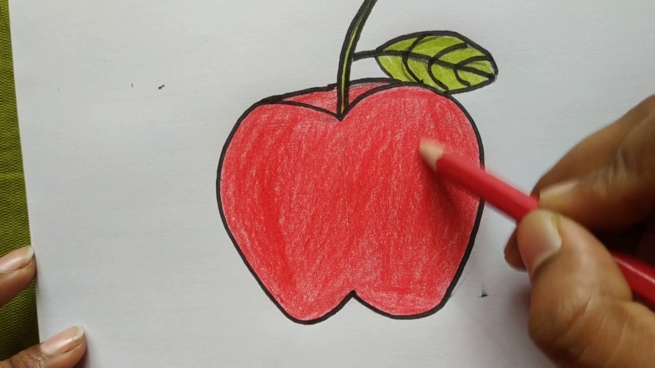 How to draw an apple step by step . - YouTube