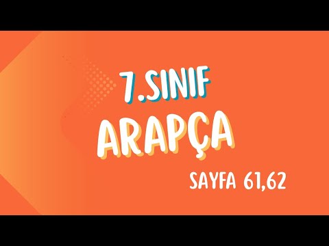 7.sınıf Arapça sayfa 61,62