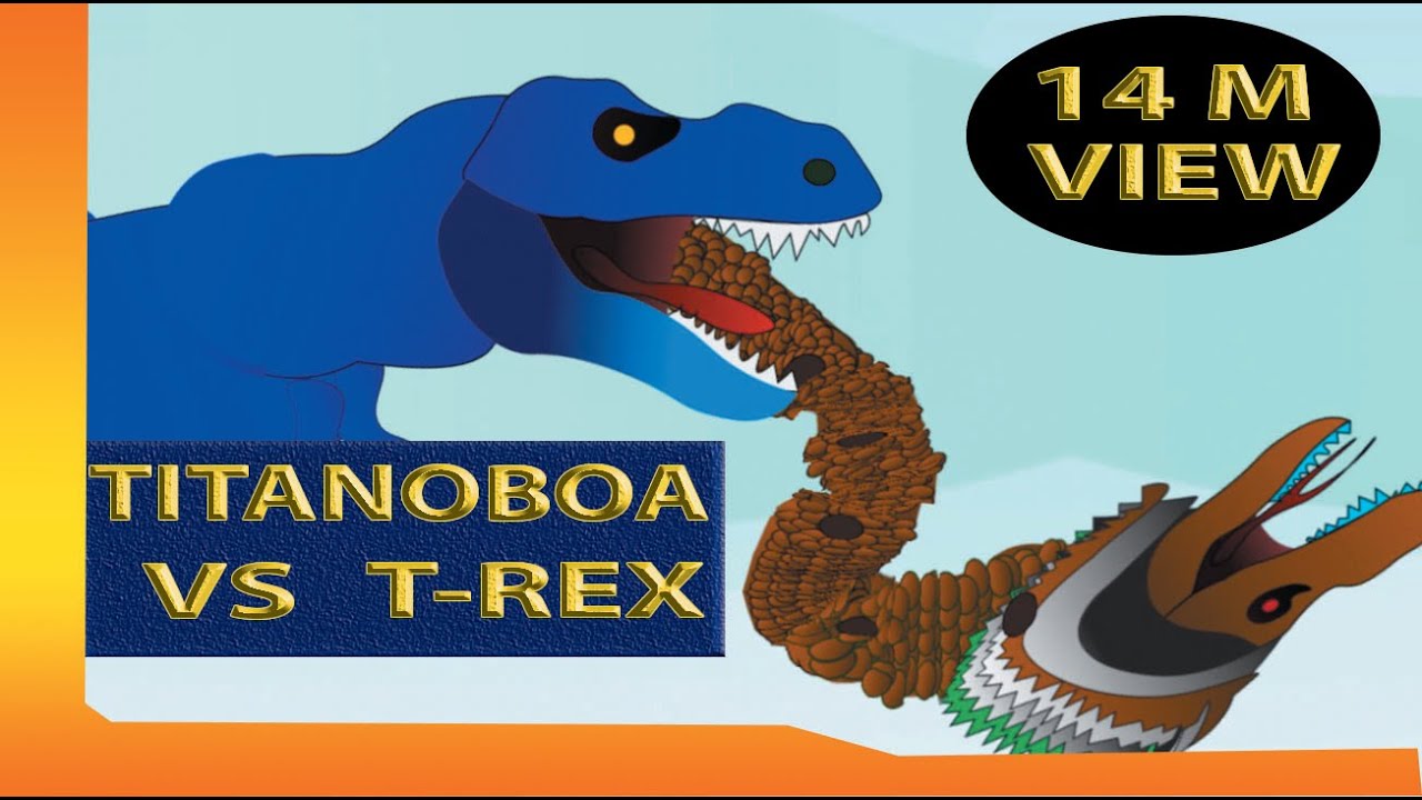 Titanoboa VS T-Rex : Dinosaurs Battle Special || dino indonesia - YouTube