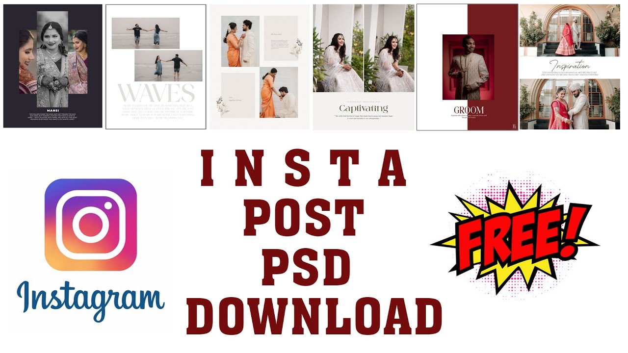 Instagram Post Design in Photoshop II Free PSD + Tutorial - YouTube