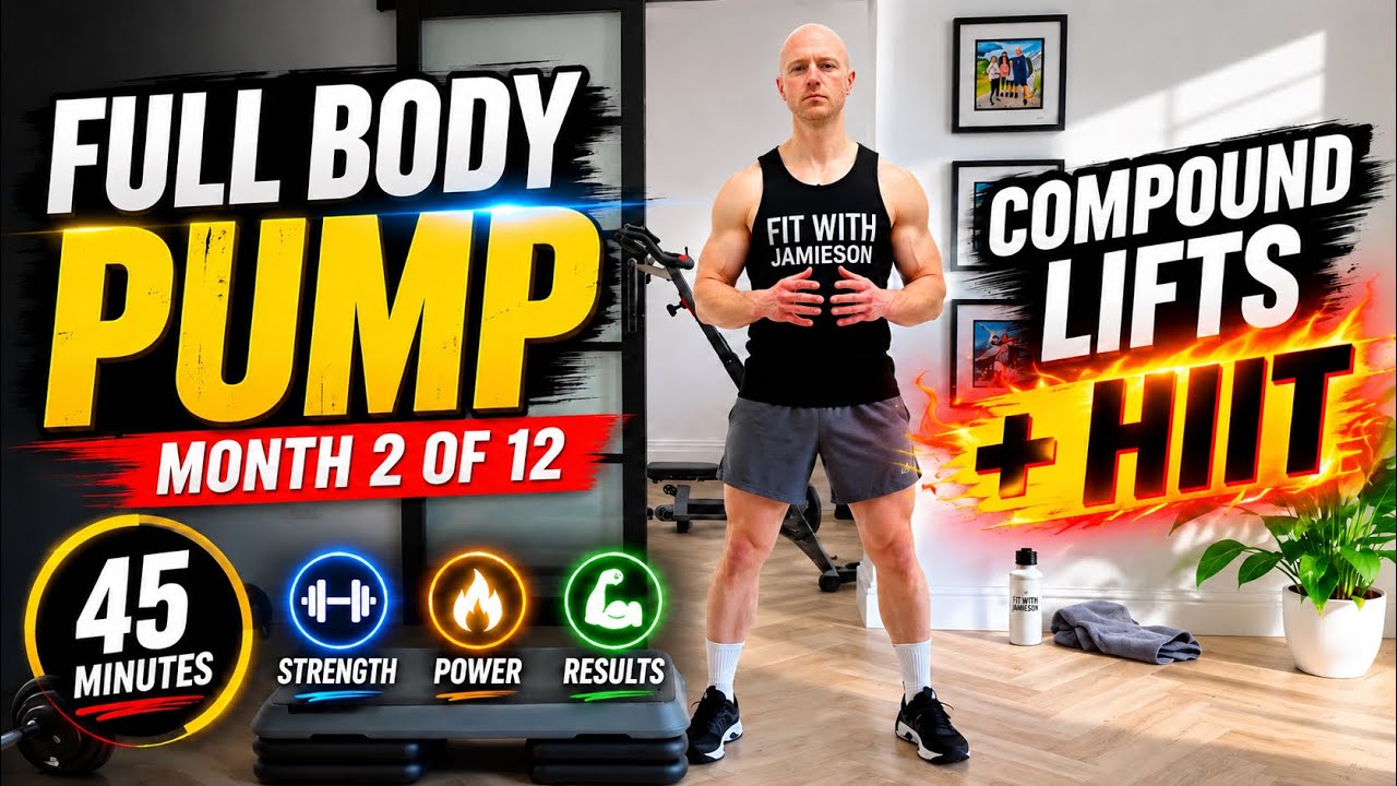 45 Minute Full Body PUMP Workout Fitwithjamieson 2026 [Month 2 of 12 ...
