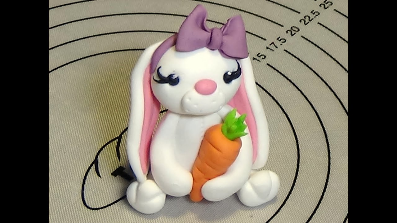 TUTORIAL cute easter bunny girl from marzipan / tutorial iepuras ...