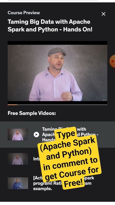 Taming Big Data with Apache Spark and Python - Hands On!#udemy#Big data #free course - YouTube