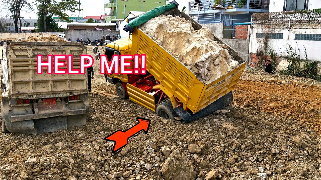 Incredible Dump Truck Fail Again! Today 5Ton Trucks Get Stuck and Help ...