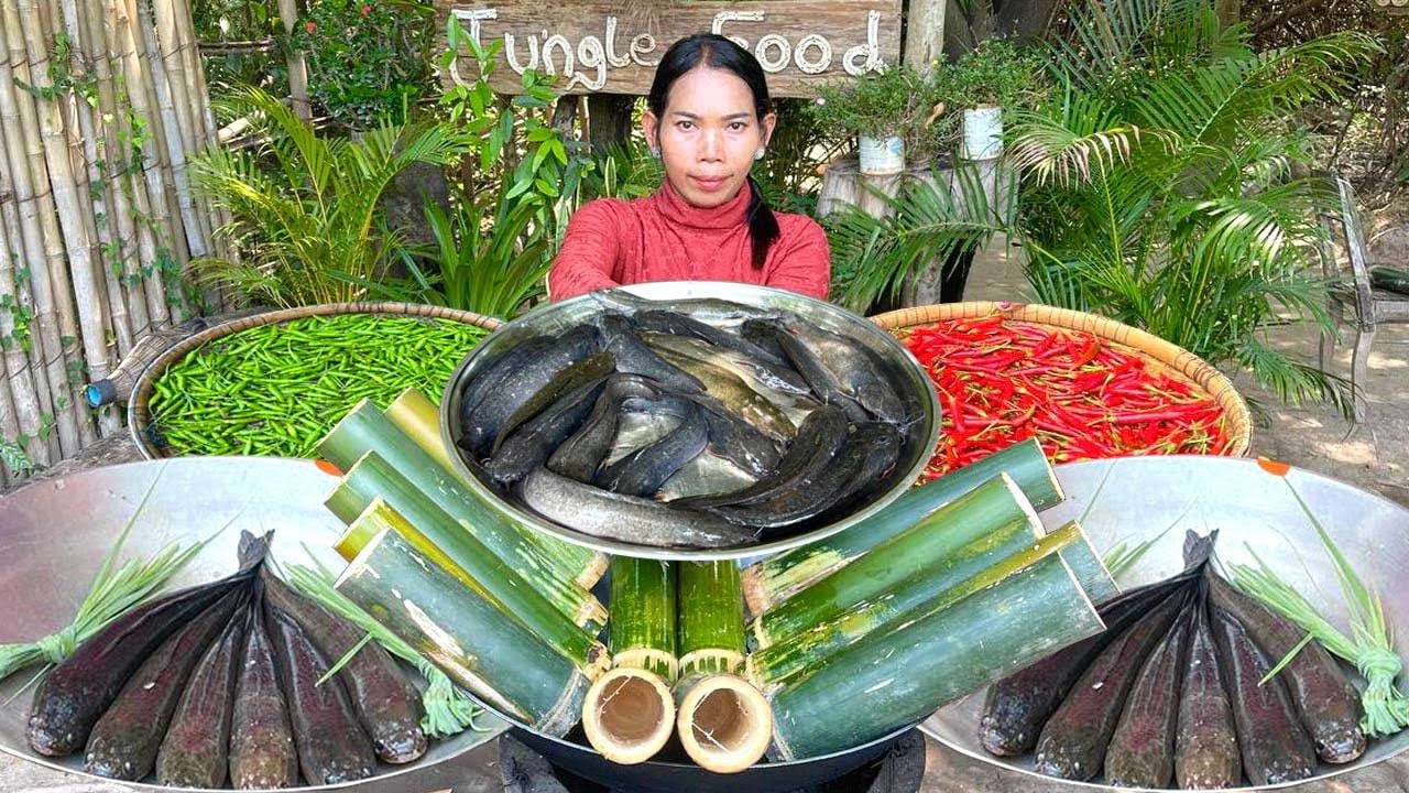 Delicious Grilled Fish in Bamboo Tube Recipe | The Best Spicy Grilled ...
