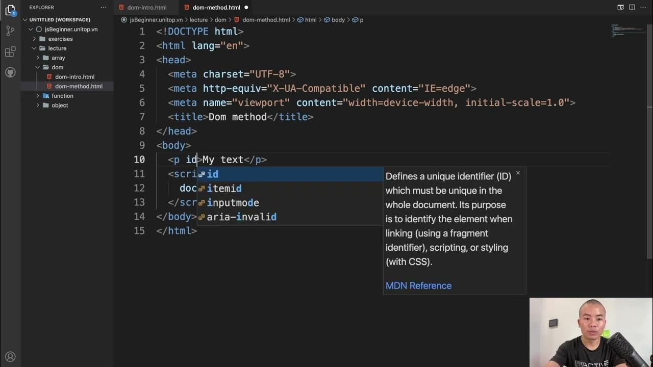JS DOM Method- Học javascript cơ bản | Unitop.vn - YouTube