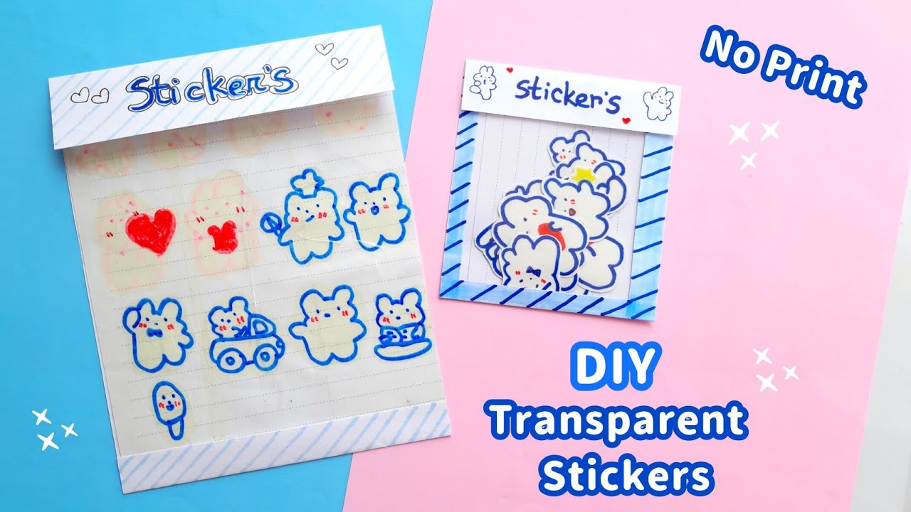DIY transparent sticker || How to make transparent sticker || Handmade ...