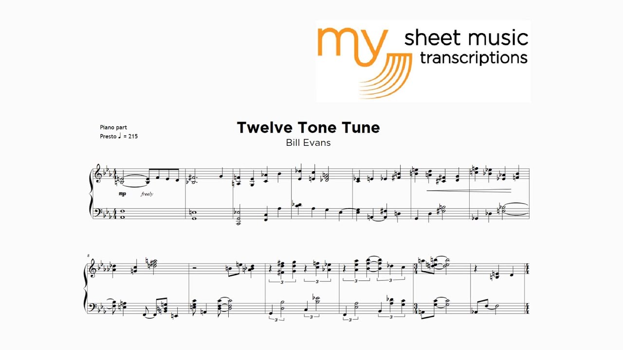 Bill Evans - Twelve Tone Tune (Jazz Transcription) - YouTube