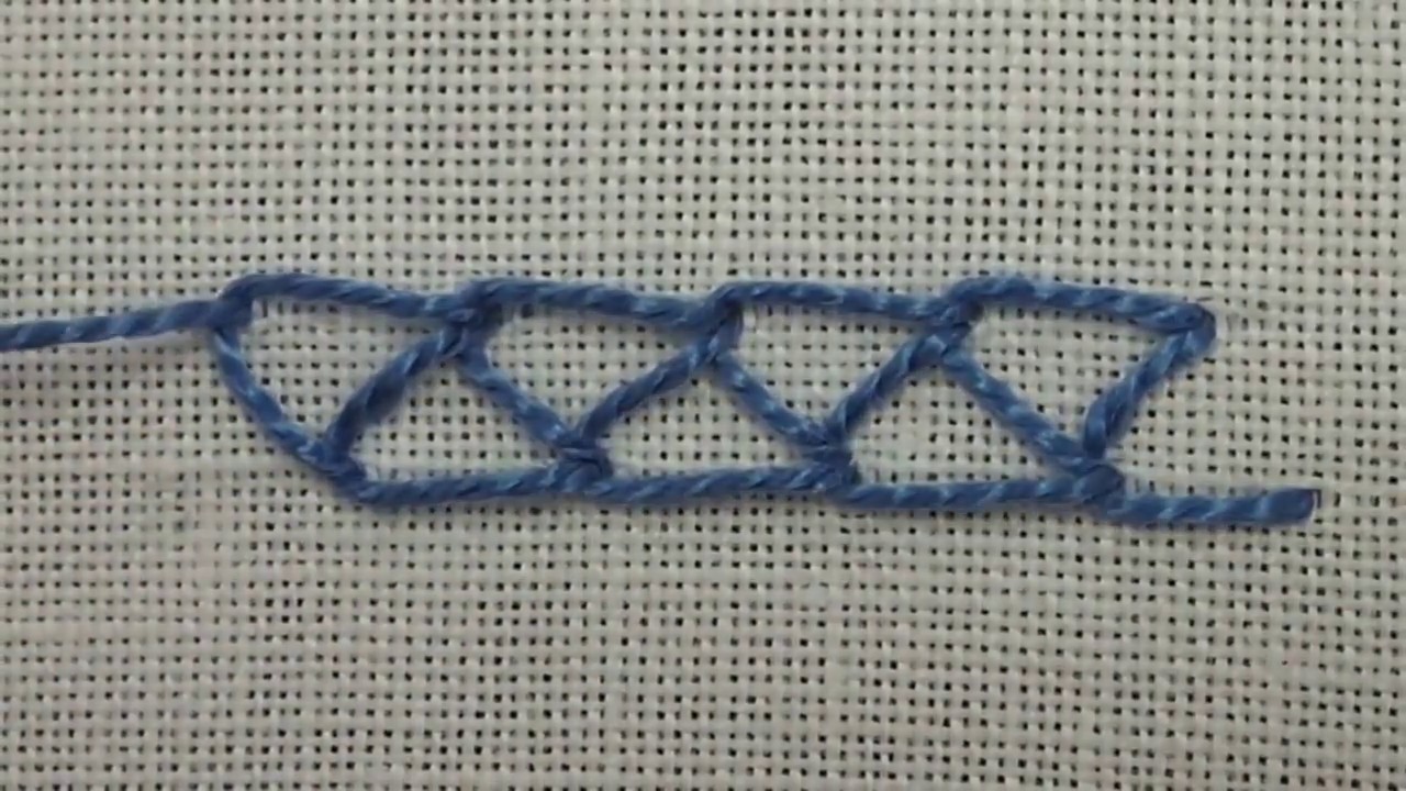 Double cable stitch embroidery - YouTube