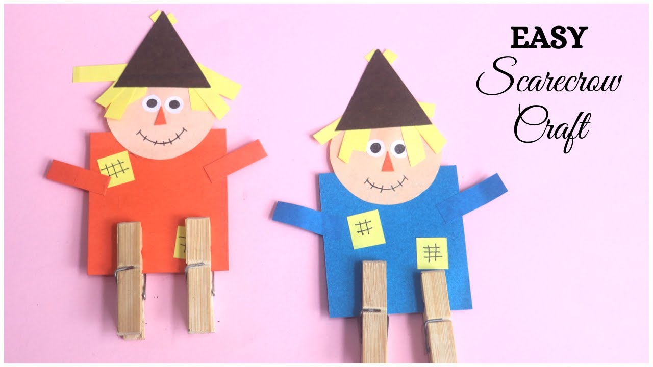 Easy Scarecrow Craft for Halloween - YouTube