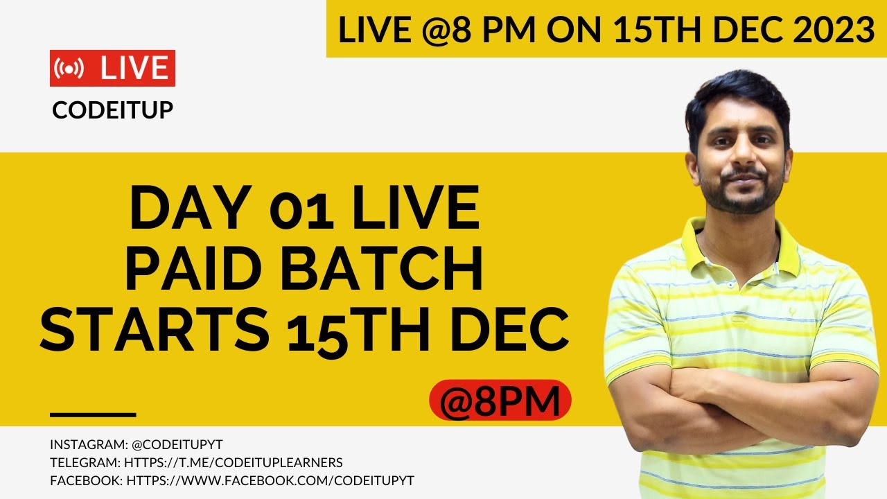 New PAID Python CS Class 12 Batch | 15th Dec 2023 @8PM | First Day Live Class - YouTube