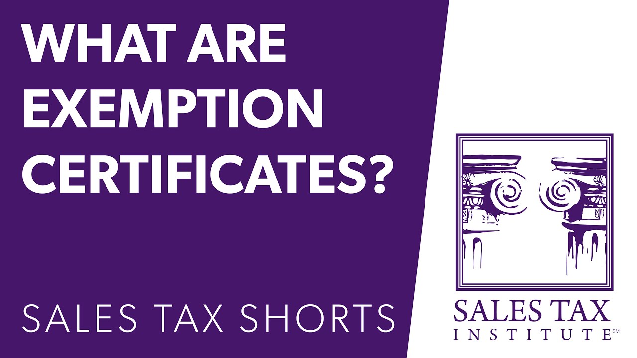 What are Exemption Certificates? | Sales Tax Shorts - YouTube