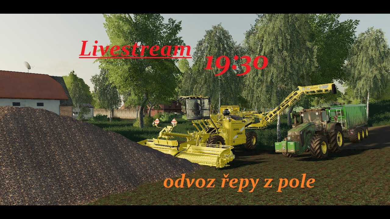 FS19, livestream Agro Synkov multiplayer - odvoz řepy z pole - YouTube