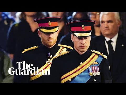 The Queen's grandchildren hold silent vigil around coffin