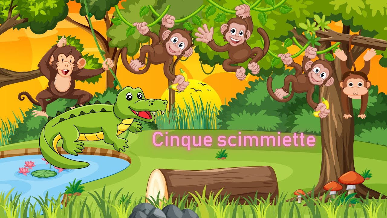 Cinque scimmiette | Le Più Belle Canzoni per Bambini | filastrocche ...