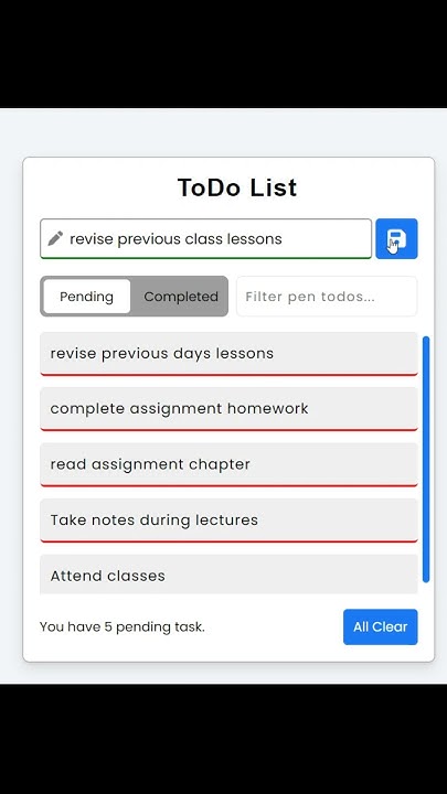 TODO App using JavaScript Local Storage - YouTube