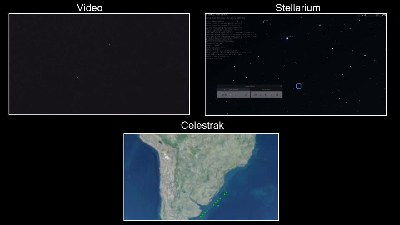 Vídeo da trilha + Stellarium + Celestrak "My concept" - YouTube