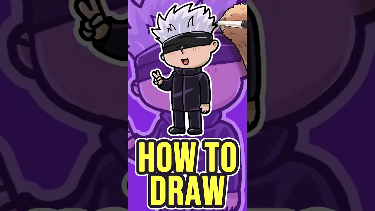 How To Draw Satoru Gojo - Easy Jujutsu Kaisen Drawing #Shorts - YouTube