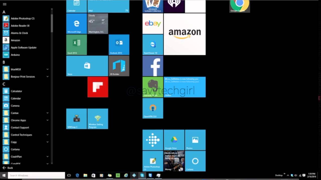 Windows 8&10 Start Menu and Tiles - YouTube