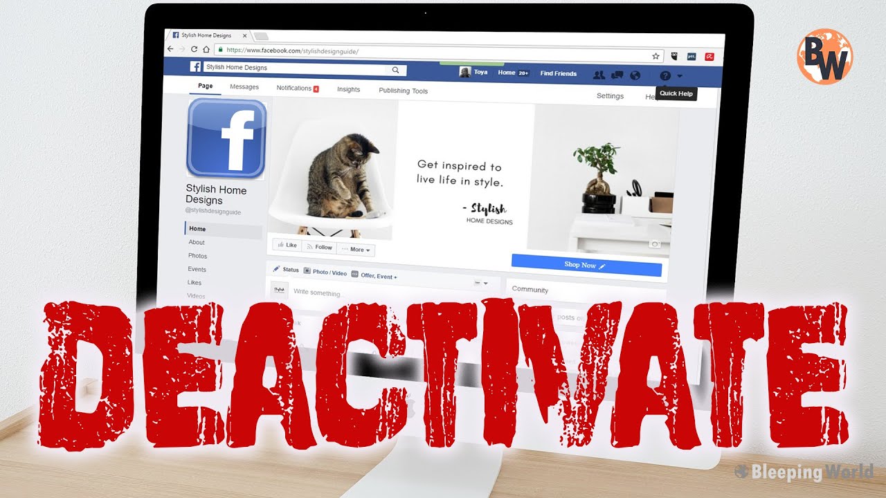 How to Deactivate Facebook Account [PC] - YouTube