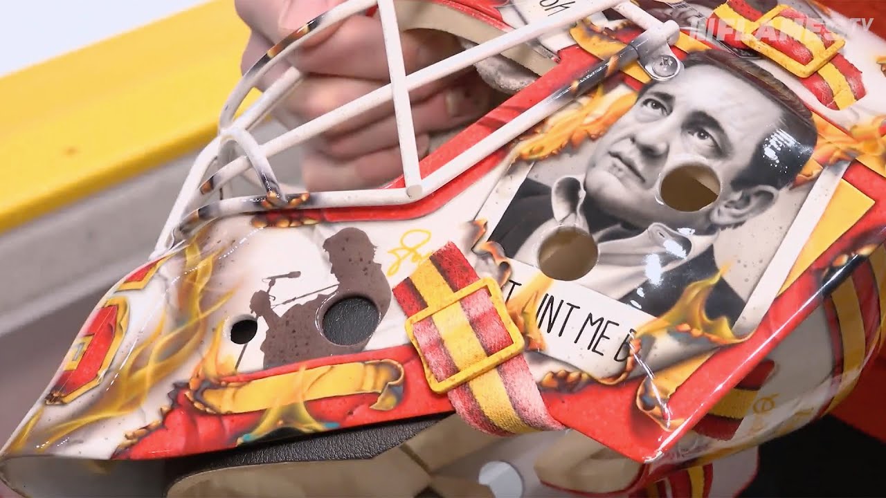 Markstrom Shows Off His Johnny Cash-themed Mask - YouTube