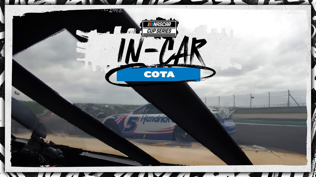 In-car camera: Christopher Bell bumps out Kyle Larson at COTA - YouTube