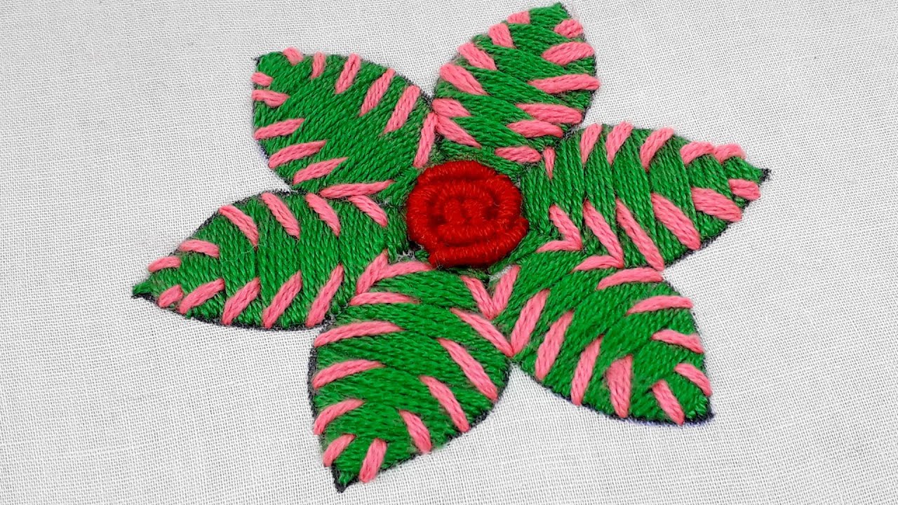 Easy Hand Embroidery Flower Stitch,Beautiful Flower Embroidery Tutorial ...