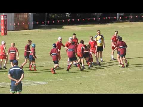 TSS Rugby U13 - 2020 vs IGS - Oscar backline move in own 20m - Oscar ...