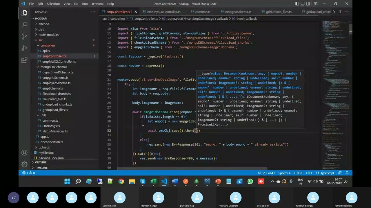 Part 95 Save employee data in MongoDB collection and image in MongoDB ...