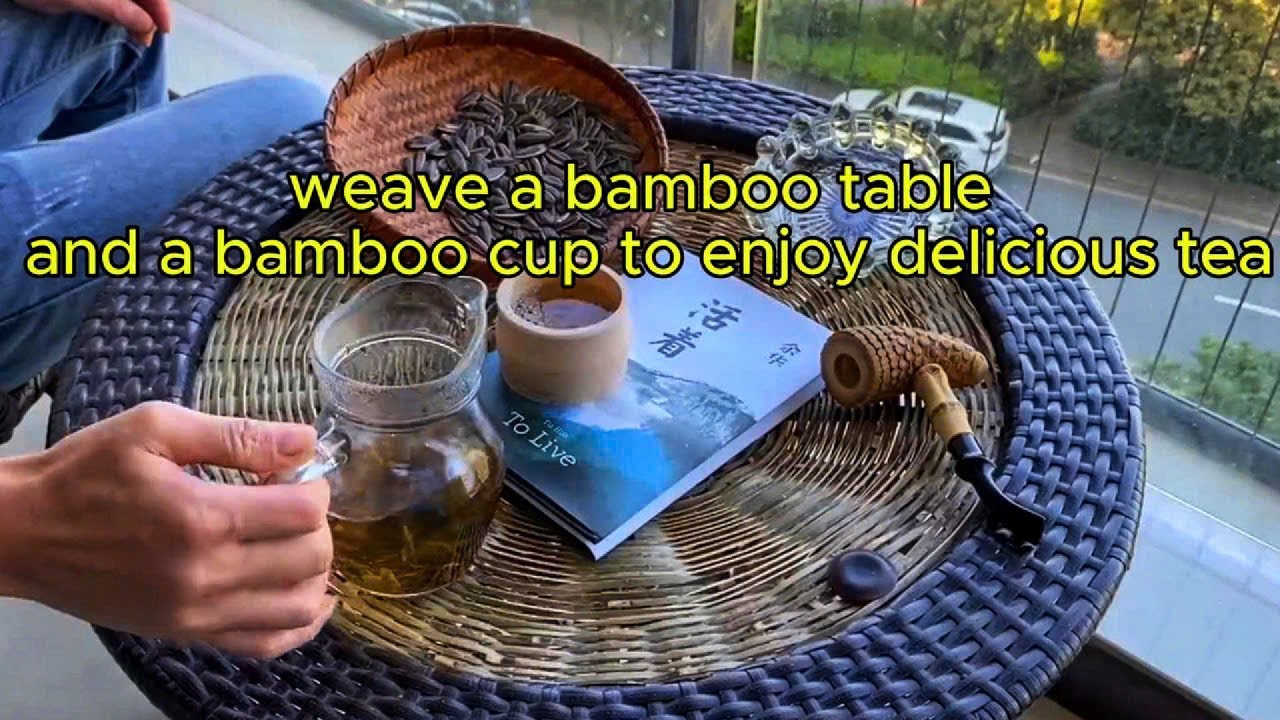 Bamboo Weaving Art: Crafting a Unique Tabletop and Tea Cup - YouTube
